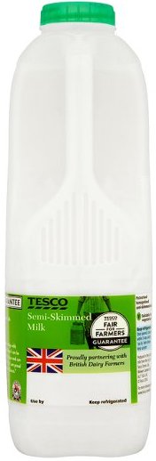 Tesco Semi-Skimmed Milk 2 pints